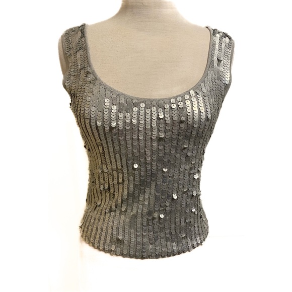 Burberry | Tops | Burberry Silver Sequin Top | Poshmark